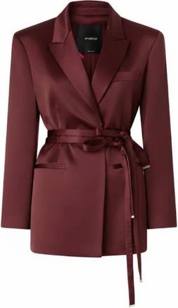 Pinko Pinko, Femme, Vestes, Rouge, Taille: 36 FR Belted Jacket