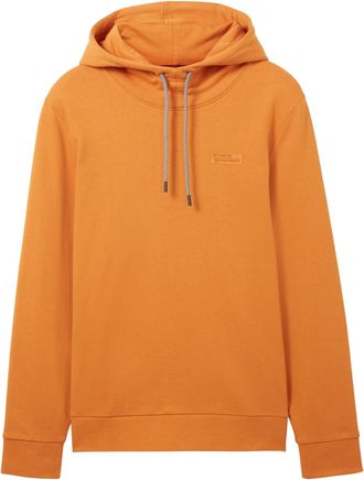 Tom Tailor Herren 1037855 Basic Hoodie mit Logo-Print, 32243-tomato Cream orange, XL