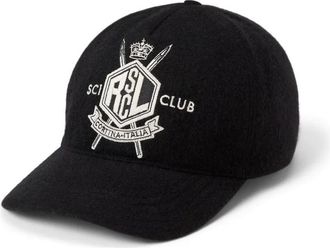 Polo Ralph Lauren Caps & M&uuml;tzen - Cashmere Baseball Cap With Embroidered Logo Crest - Gr. ONE SIZE - in Schwarz - f&uuml;r Damen