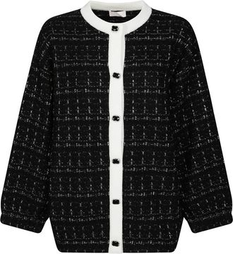 Liu Jo Femme, Pulls, Noir, Taille: 38 FR Gilet Long en Tricot Pull