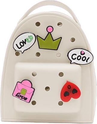 Generic Sac à dos en silicone pour femme - Sac à dos imperméable avec breloque mignon en silicone, sac à dos réglable, sac de voyage léger pour femme, blanc, 