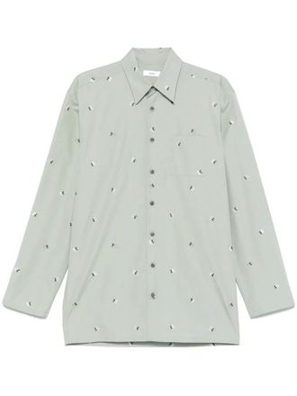 Rier chemise en popeline à fleurs - Vert