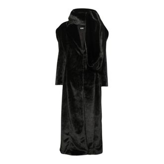 GCDS Fur Scarf Coat - - Coats - Damen - Schwarzk - L
