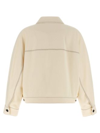 Max Mara Denim-Effect Cotton Blend Overshirt - Cream