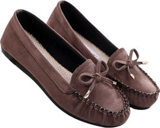 Generic Mocassins Classiques pour Femmes, pour Le Travail et Le Bureau, Mocassins de Conduite, Chaussures Bateau décontractées à Enfiler,Marron,36 EU