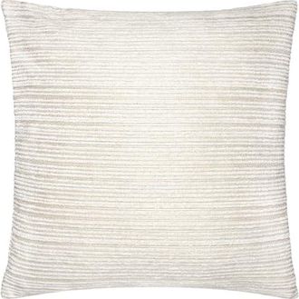 Riva Paoletti Jupiter Kissen mit Polyesterfüllung - Perlmutt Jacquard Chenille Linear Texturiertes Dekokissen (Elfenbein/Gold - 50x50cm)