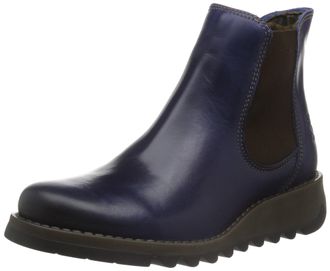 FLY London Damen Salv Chelsea Boots, Blau Blue 019, 39 EU