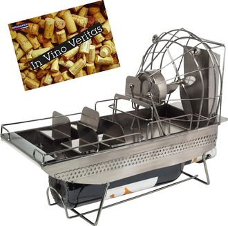Brubaker Weinflaschenhalter Flugboot Airboat Sumpfboot Metall Flaschenständer mit Grußkarte für Weingeschenk