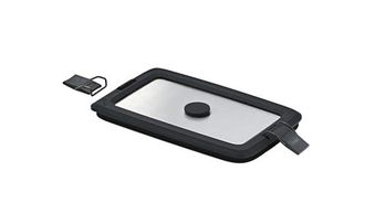 Rösle Flexx 2GO Couvercle carré en acier inoxydable avec clips pour boîte à lunch, bord en silicone, aromatique, valve en silicone, argenté/noir, argenté