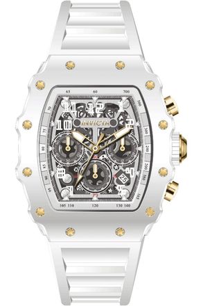 Invicta Racing 69700 Herrenuhr - Quarzwerk - Acryl mit silbernem Zifferblatt - 43 mm
