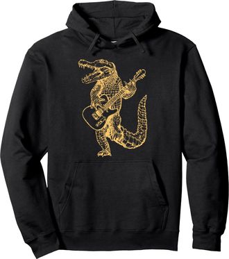 Seembo Alligator spielt Gitarre Krokodil Gitarristen Rockmusiker Pullover Hoodie