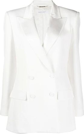 Alberta Ferretti Femme, Vestes, Blanc, Taille: 40 FR Giacca Doppiopetto in Enver Satin