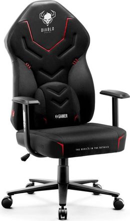 Diablo X-Gamer 2.0 Gaming Stuhl Computerstuhl ergonomischer Bürostuhl Gamer Chair Schreibtischstuhl: Schwarz - Diablo