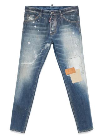 Dsquared2 jean à détail de patch - Bleu