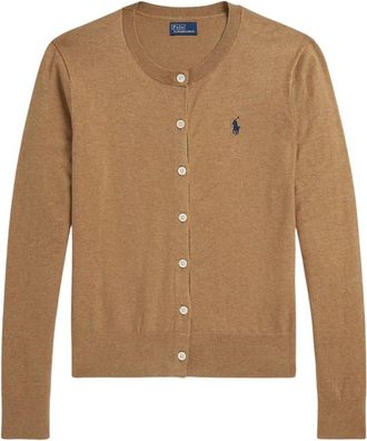 Polo Ralph Lauren Femme, Pulls, Brun, Taille: 38 FR Cardigan ras du cou