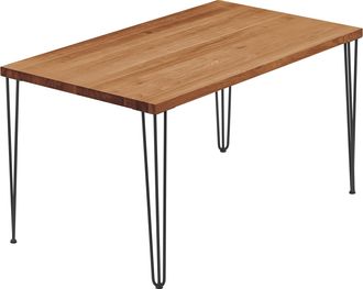 Lamofootwear Manufaktur Esstisch Küchentisch Schreibtisch Couchtisch aus Massivholz, 100x60x76 cm (AxBxH), Creative, Dunkel/Schwarz, LOG-01-A-004-9005Cr