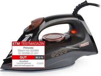 Princess Dampfb&uuml;geleisen - 2 600 W - Wassertank: 220 ml - Selbstreinigungsfunktion - Keramiksohle - Vertikaler Dampf - Kontinuierlicher Dampf 25 g/min - Dampfs