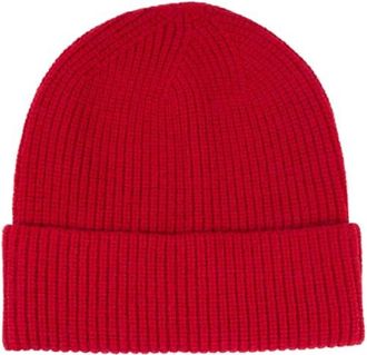 styleBREAKER Bonnet Unisexe en Tricot Fin avec Revers, Bonnet dhiver Chaud en Tricot uni, Motif en c&ocirc;tes 04024154, Couleur:Rouge