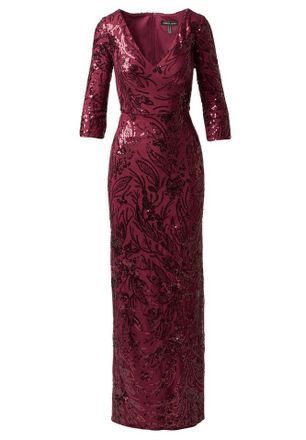 Adrianna Papell Abendkleid V-Neck Sequin Gown Figurbetontes, mit Pailletten verziertes Etuikleid