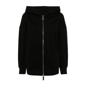 Max Mara Schwarzer Kapuzen-Sweatshirt-Jacke mit Rei&szlig;verschluss - - Sweatshirts & Hoodies - Damen - Schwarzk - 3XS