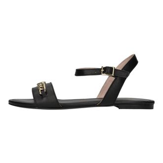 Love Moschino Flache Ledersandalen - - Shoes - Damen - Schwarzk - 37 EU