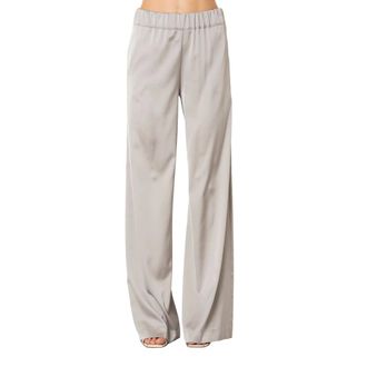 D.exterior Pantalon Palazzo en Satin - Femme - Pantalons - Gris - Taille: 40 FR
