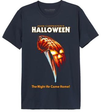 Cotton Division Halloween &laquo; The Night He Come Home! &raquo; T-Shirt Unisex UXHALODTS001, Navy, Taille XL