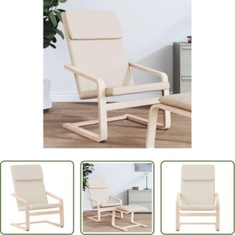 vidaXL Chaise de repos - Chaise de relaxation Cr&egrave;me Tissu