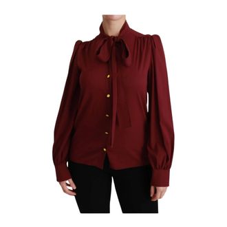 Dolce & Gabbana Blouse Polo Col Foulard - Femme - Blouses et Chemises - Rouge - Taille: 34 FR