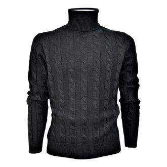 Cashmere Company Rollkragenpulli - - Knitwear - Herren - Schwarzk - 2XL