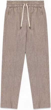 Circolo 1901 Femme, Pantalons, Beige, Taille: 40 FR Pantalon Chino &agrave; Cordon de Serrage en Piqu&eacute; Premium Micro Chevrons