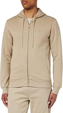 GANT REG Full Zip Hoodie Sweat &Agrave; Capuche Zipp&eacute; Tonal Shield Regular, Concrete Beige, S Homme
