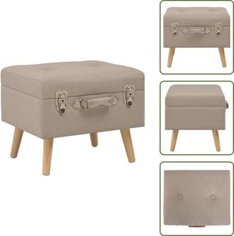 vidaXL Vidaxl - Tabouret de rangement 40 cm Beige Tissu - Tabouret Coffre - Tabouret Rangements - Tabouret Design - Tabouret Beige - Meuble Rangement