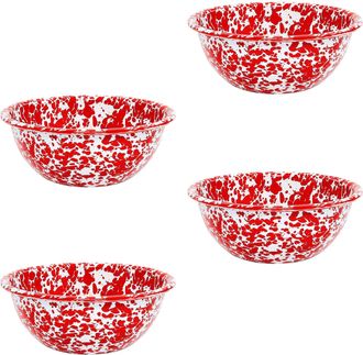 Crow Canyon Home Satz mit 4 Emaille-Schalen, 590ml, Langlebiges Emaillegeschirr - Perfekt für den täglichen Gebrauch und Aktivitäten im Freien, Spülmaschinenfest für e