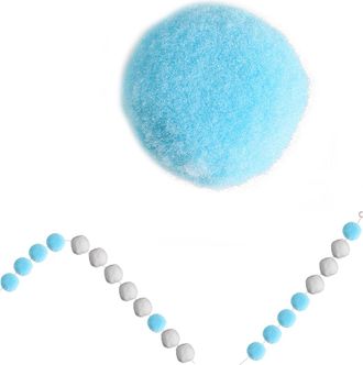 Valiclud 2m Weiße Und Blaue Pompon-bälle Zum Basteln Dekoration Für Kreative Anwendungen Für Junge Mädchen Und Erwachsene Bulk Für Girlanden Partys Und Schulau