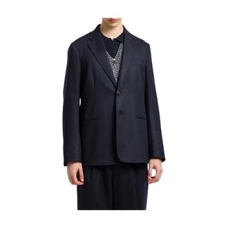 Emporio Armani Giacca in lana stretch - - Jackets - Herren - Blau - L