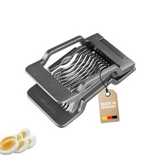Westmark Coupe-oeufs Justus Black Edition - Diviseur doeufs pour tranches rondes et ovales - Fils en acier inoxydable extra-tranchants - Anthracite