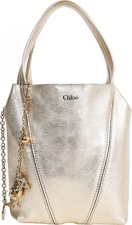 Chlo&eacute; Spin Tote Bag in Metallised Leather