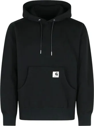 sacai Homme, Sweatshirts et sweats &agrave; capuche, Noir, Taille: S Sweat &agrave; capuche en jersey de coton