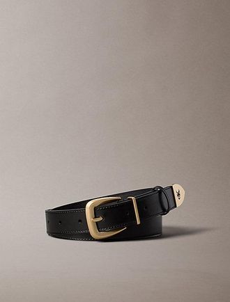 Calvin Klein Ceinture fusel&eacute;e &agrave; monogramme en cuir pleine fleur perfor&eacute;