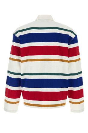 Ami Striped Cotton with Embroidered Logo Polo - Multicolor