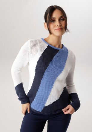 Aniston Strickpullover mit Rollkante am Rundhalsausschnitt - NEUE KOLLEKTION