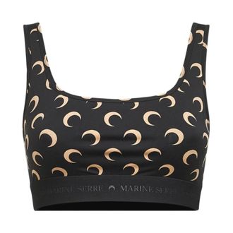 Marine Serre Moon Printed Jersey Cropped Top - - Tops - Damen - Schwarzk - L
