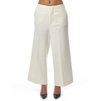 Liviana Conti Elegante- cremefarbene Hose mit weitem Bein - - Trousers - Damen - Beige - M