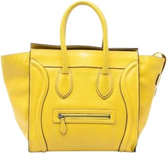 Celine Sac &agrave; main Mini Luggage Tote Pre-owned - Femme - Pre-owned - Jaune - Taille: ONE Size