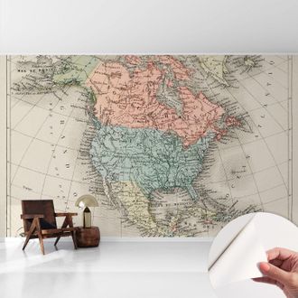 Tulup Carta Da Parati Autoadesiva - Fotomurale - Decorazione Parete - Murale - Adesivo Da Muro - Mappa Storica 416x254 Cm