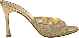 Amina Muaddi Alexa Lace Slipper 95 - Femme - Chaussures - Jaune - Taille: 39 EU