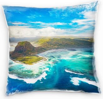 Paul Sinus Art Natur, Unterwasser, Mauritius, t&uuml;rkis Deko Kissen 40x40cm f&uuml;r Couch Sofa Lounge Zierkissen - Dekoration zum Wohlf&uuml;hlen