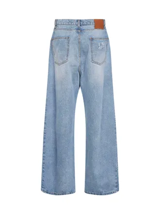Giuseppe Di Morabito Womens Light Blue Denim Baggy Jeans Cotton