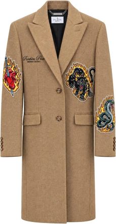 Philipp Plein Langer Mantel - - Coats - Herren - Beige - 3XL